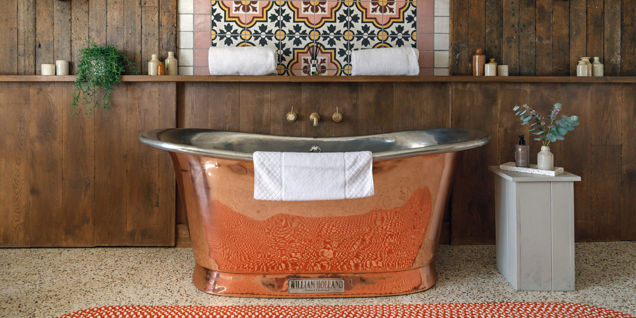 Copper, Nickel and Brass Bateau Baths by William Holland UK